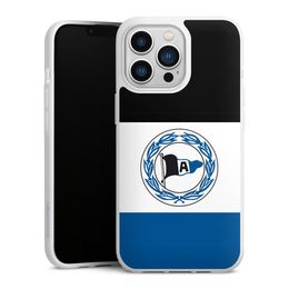 DeinDesign iPhone 13 Pro Handy Silikon H&uuml;lle Case wei&szlig; Handyh&uuml;lle Official Licensed Product Arminen Arminia Bielefeld Silikon Case