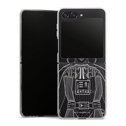 DeinDesign Galaxy Z Flip 5 Handy Hard Case Schutzh&uuml;lle transparent Smartphone Handy H&uuml;lle Black Star Wars Darth Vader Hard Case