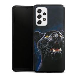 DeinDesign Galaxy A33 5G Handy Slim Case extra d&uuml;nn Silikon Handyh&uuml;lle schwarz H&uuml;lle Panther Jungle Animals Silikon Slim Case