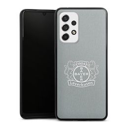 DeinDesign Galaxy A33 5G Handy Slim Case extra d&uuml;nn Silikon Handyh&uuml;lle schwarz H&uuml;lle Bayer 04 Leverkusen Official Licensed Product Coat Of Arms Silikon Slim Case
