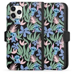 DeinDesign iPhone 11 Pro Handy Klapph&uuml;lle Handyh&uuml;lle aus Kunst Leder schwarz Flip Case Disney Muster Lilo & Stitch Sideflip mit Lasche