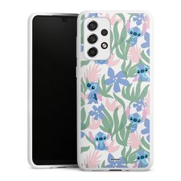 DeinDesign Galaxy A33 5G Handy Silikon H&uuml;lle Case wei&szlig; Handyh&uuml;lle Disney Lilo & Stitch Muster Silikon Case