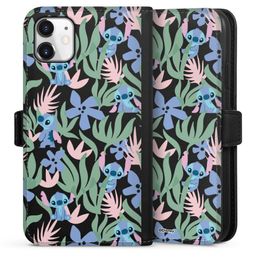 DeinDesign iPhone 11 Handy Klapph&uuml;lle Handyh&uuml;lle aus Kunst Leder schwarz Flip Case Disney Muster Lilo & Stitch Sideflip mit Lasche