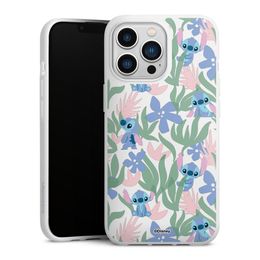 DeinDesign iPhone 13 Pro Handy Silikon H&uuml;lle Case wei&szlig; Handyh&uuml;lle Disney Muster Lilo & Stitch Silikon Case