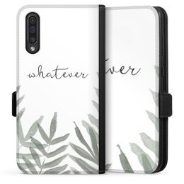 DeinDesign Galaxy A50 Handy Klapph&uuml;lle Handyh&uuml;lle aus Kunst Leder schwarz Flip Case Water Colour Jungle Palm Tree Sideflip mit Lasche