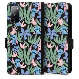 DeinDesign Galaxy S20 Handy Klapph&uuml;lle Handyh&uuml;lle aus Kunst Leder schwarz Flip Case Disney Lilo & Stitch Muster Sideflip mit Lasche