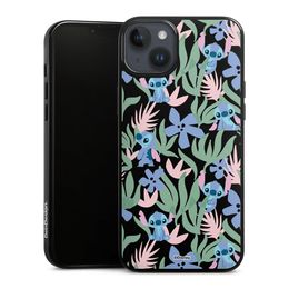 DeinDesign iPhone 14 Plus Handy Silikon H&uuml;lle Case schwarz Handyh&uuml;lle Disney Muster Lilo & Stitch
