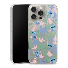 DeinDesign iPhone 16 Pro Max Handy Silikon H&uuml;lle Case transparent Handyh&uuml;lle Disney Muster Lilo & Stitch Silikon Case