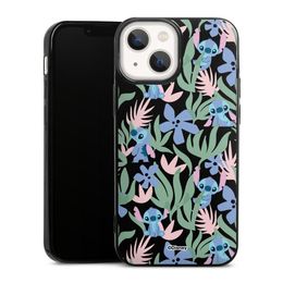 DeinDesign iPhone 13 Mini Handy Slim Case extra d&uuml;nn Silikon Handyh&uuml;lle schwarz H&uuml;lle Disney Muster Lilo & Stitch Silikon Slim Case