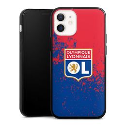 DeinDesign iPhone 12 mini Handy Slim Case extra d&uuml;nn Silikon Handyh&uuml;lle schwarz H&uuml;lle Ol Olympique Lyonnais Official Licensed Product Silikon Slim Case