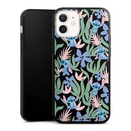 DeinDesign iPhone 12 mini Handy Slim Case extra d&uuml;nn Silikon Handyh&uuml;lle schwarz H&uuml;lle Disney Muster Lilo & Stitch Silikon Slim Case