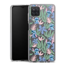 DeinDesign Galaxy A12 Handy Silikon H&uuml;lle Case transparent Handyh&uuml;lle Disney Lilo & Stitch Muster Silikon Case