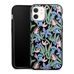 DeinDesign iPhone 12 Handy Silikon H&uuml;lle Case schwarz Handyh&uuml;lle Disney Muster Lilo & Stitch