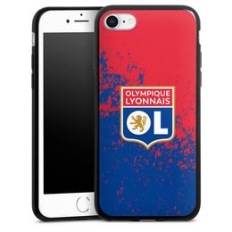 DeinDesign iPhone SE (2022) Handy Slim Case extra d&uuml;nn Silikon Handyh&uuml;lle schwarz H&uuml;lle Ol Official Licensed Product Olympique Lyonnais Silikon Slim Case