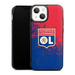 DeinDesign iPhone 13 Mini Handy Slim Case extra d&uuml;nn Silikon Handyh&uuml;lle schwarz H&uuml;lle Ol Olympique Lyonnais Official Licensed Product Silikon Slim Case