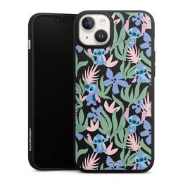 DeinDesign iPhone 14 Handy Premium Silikon H&uuml;lle Handyh&uuml;lle schwarz Case Disney Muster Lilo & Stitch Silikon Premium Case