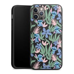 DeinDesign iPhone 12 Pro Handy Premium Silikon H&uuml;lle Handyh&uuml;lle schwarz Case Muster Lilo & Stitch Disney Silikon Premium Case