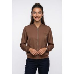 V&eacute;ro Moda Bomberjacke VERO MODA "VMCOCO L/S BOMBER NOOS", Damen, Gr. L, braun (cocoa braun), Web, Obermaterial: 96% Polyester, 4% Elasthan, unifarben, regular fit normal, Rundhals, Rippb&uuml;ndchen, Jacken Bomberjacke, Materialmix