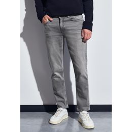 Street One MEN Herren Slim-fit-Jeans, grau, Gr. 36, unifarben, Jeans, 98% Baumwolle, 2% Elasthan, Jeans, aus Baumwolle mit Stretchanteil