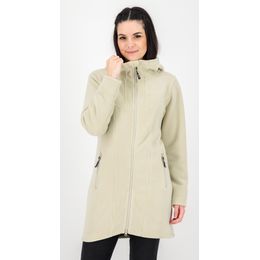 Fleecejacke DEPROC Active "WAWA PEAK", Damen, Gr. 36 (S), beige (sand), Fleece, 100% Polyester, h&uuml;ftbedeckend, gerader Abschluss, Jacken Fleecejacke, mit 2-Wege-Rei&szlig;verschluss