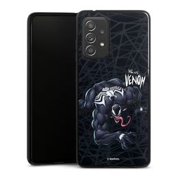 DeinDesign Galaxy A52s 5G Handy Slim Case extra d&uuml;nn Silikon Handyh&uuml;lle schwarz H&uuml;lle Marvel Venom Spiderman Silikon Slim Case