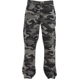Cargohose Urban Classics "Urban Classics Laser Camo Printed Jeans", Herren, Gr. 34, Normalgr&ouml;&szlig;en, schwarzlasercamo, 100% Baumwolle, relaxed fit, Hosen Cargohose