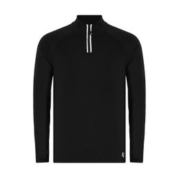 Langarmshirt MOROTAI "MOROTAI Herren MOROTAI Training Dry Half Zip Top", Herren, Gr. L, schwarz, 90% Polyester, 10% Elasthan, bedruckt, slim fit, ohne Ausschnitt, Shirts Langarmshirt