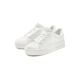 Lascana Sneaker wei&szlig; Gr. 36 f&uuml;r Damen. Mit Zierperlen
