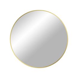 Wandspiegel, Messing, Metall, Glas, rund, 60x60x3 cm, Spiegel, Wandspiegel