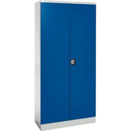 Sch&auml;fer Shop Stahlschrank, Zylinderschloss, B 916 x T 422 x H 1950 mm, lichtgrau RAL 7035/enzianblau RAL 5010