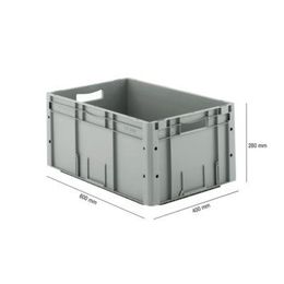 Sch&auml;fer Shop Euro Box Serie LTF 6280, aus PP, Inhalt 53,8 L, Durchfassgriff, grau