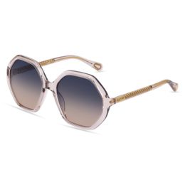 Chlo&eacute; Chlo&eacute; CC0004S TEENS | Kinder-Sonnenbrille | Fassung: Vollrand, Geometrisch, Kunststoff, Braun Transparent | Glasfarbe: Grau Verlaufend Mehrfarbig