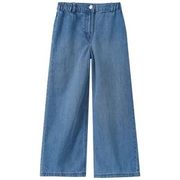 Yigga M&auml;dchen Wide-Leg-Jeans mit Uesed-Waschung