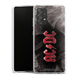 DeinDesign Galaxy A52s 5G Handy Silikon H&uuml;lle Case wei&szlig; Handyh&uuml;lle Logo Acdc Merchandise Silikon Case