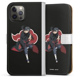 DeinDesign iPhone 12 Pro Max Handy Klapph&uuml;lle Handyh&uuml;lle aus Kunst Leder wei&szlig; Flip Case Official Licensed Product Naruto Shippuden Itachi Uchiha Sideflip mit 
