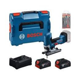 Bosch Akku-Stichs&auml;ge Set mit 2 Akkus 5,0 Amperestunden, Schnellladeger&auml;t und Stichs&auml;geblattset in L-BOXX, Werkzeug-Set Boxed