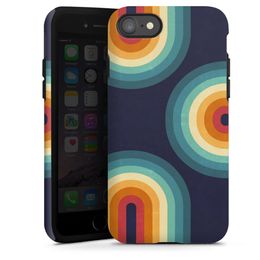DeinDesign iPhone SE (2020) Handy Panzer Handyh&uuml;lle robuste Outdoor H&uuml;lle Schutzh&uuml;lle matt Colourful Rainbow Retro Tough Case