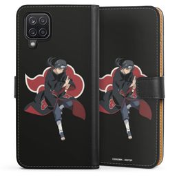 DeinDesign Galaxy A12 Handy Klapph&uuml;lle Handyh&uuml;lle aus Kunst Leder schwarz Flip Case Naruto Shippuden Itachi Uchiha Official Licensed Product Sideflip mit langer 
