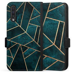 DeinDesign Galaxy A50 Handy Klapph&uuml;lle Handyh&uuml;lle aus Kunst Leder schwarz Flip Case Stone Elisabeth Fredriksson Gold & Copper Sideflip mit Lasche
