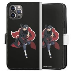 DeinDesign iPhone 12 Pro Handy Klapph&uuml;lle Handyh&uuml;lle aus Kunst Leder wei&szlig; Flip Case Official Licensed Product Naruto Shippuden Itachi Uchiha Sideflip mit Lasche
