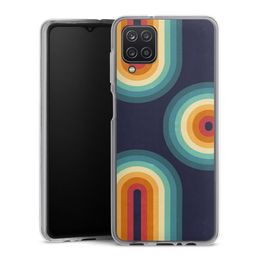 DeinDesign Galaxy A12 Handy Silikon H&uuml;lle Case transparent Handyh&uuml;lle Colourful Rainbow Retro Silikon Case