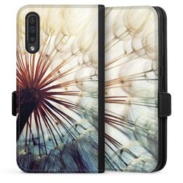 DeinDesign Galaxy A50 Handy Klapph&uuml;lle Handyh&uuml;lle aus Kunst Leder schwarz Flip Case Photography Dandelion Flowers Sideflip mit Lasche