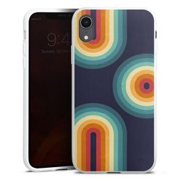 DeinDesign iPhone Xr Handy Silikon H&uuml;lle Case wei&szlig; Handyh&uuml;lle Retro Colourful Rainbow Silikon Case