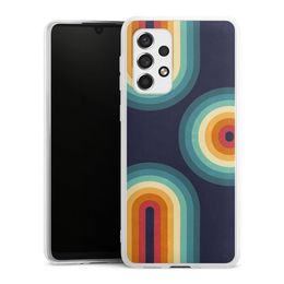 DeinDesign Galaxy A33 5G Handy Silikon H&uuml;lle Case transparent Handyh&uuml;lle Colourful Rainbow Retro Silikon Case