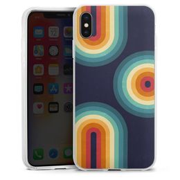 DeinDesign iPhone Xs Max Handy Silikon H&uuml;lle Case transparent Handyh&uuml;lle Retro Colourful Rainbow Silikon Case