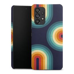 DeinDesign Galaxy A53 5G Handy Premium Case Smartphone Handyh&uuml;lle Schutzh&uuml;lle matt Colourful Rainbow Retro Premium Case