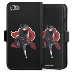 DeinDesign iPhone 8 Handy Klapph&uuml;lle Handyh&uuml;lle aus Kunst Leder schwarz Flip Case Official Licensed Product Naruto Shippuden Itachi Uchiha Sideflip mit Lasche