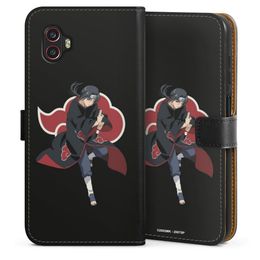 DeinDesign Galaxy XCover 6 Pro Handy Klapph&uuml;lle Handyh&uuml;lle aus Kunst Leder schwarz Flip Case Official Licensed Product Naruto Shippuden Itachi Uchiha Sideflip 
