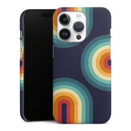 DeinDesign iPhone 14 Pro Handy Premium Case Smartphone Handyh&uuml;lle Schutzh&uuml;lle matt Retro Colourful Rainbow Premium Case