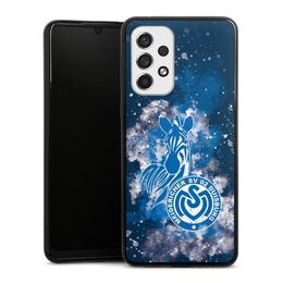 DeinDesign Galaxy A33 5G Handy Slim Case extra d&uuml;nn Silikon Handyh&uuml;lle schwarz H&uuml;lle Msv Duisburg Official Licensed Product Water Colour Silikon Slim Case